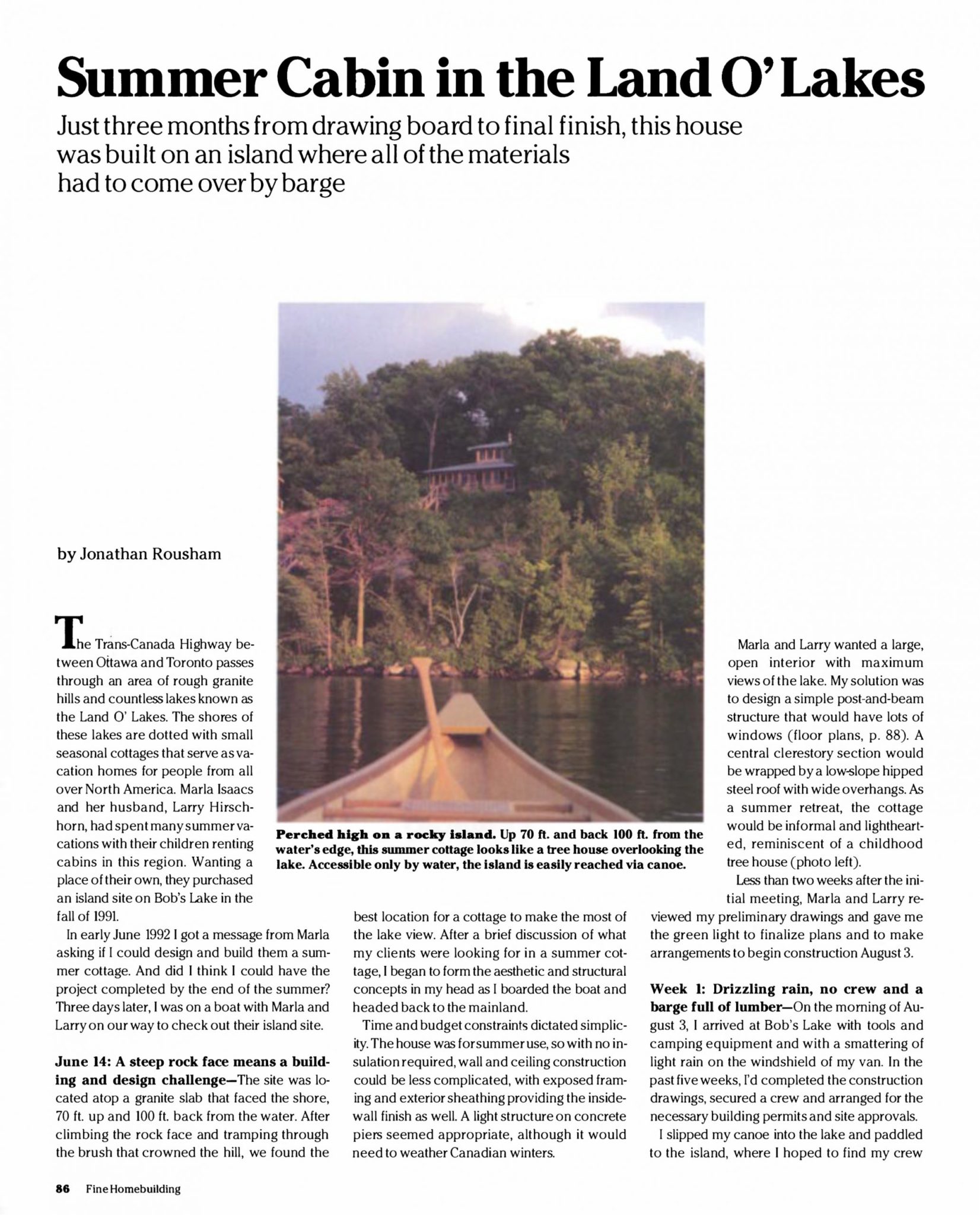 Fine Home building Article - Bobs Lake Cottages & Escapes